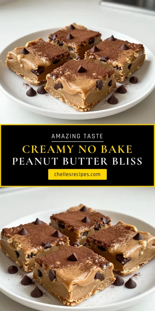 No-Bake Peanut Butter Bars Simple and Tasty Recipe - Chelles Recipes