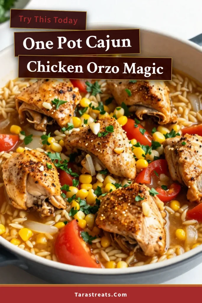 One-Pot Cajun Chicken Orzo Flavorful Dinner Recipe - Chelles Recipes